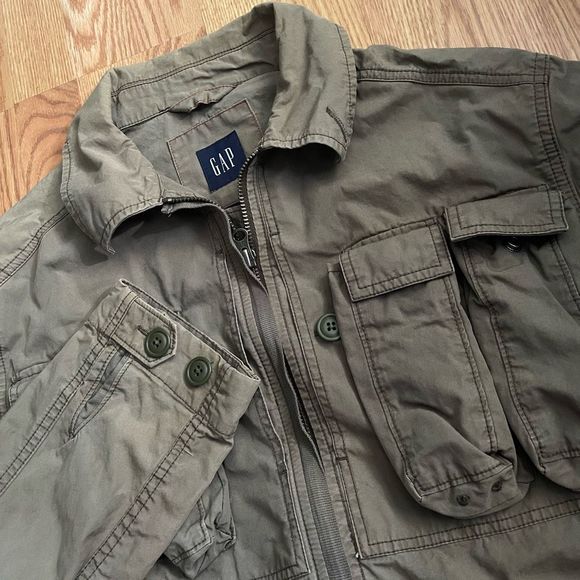GAP | Jackets & Coats | 200s Gap Tactical Zip Up Jacket Front Cargo Pockets Mens Size Large ...